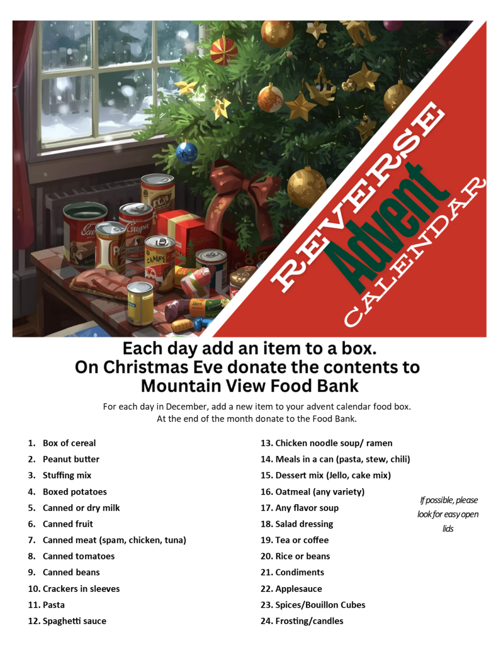 Holiday Giving Tree for the Food Pantry - Mountain View United ...